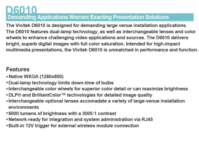 제품소개 > 빔프로젝터 > DELTA, CN/D6510, 6500ANSI IM